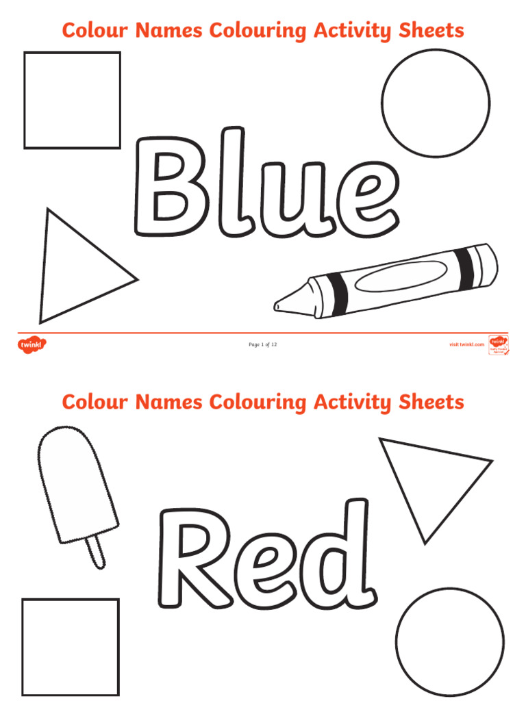 Colour Name Activity Sheets | PDF