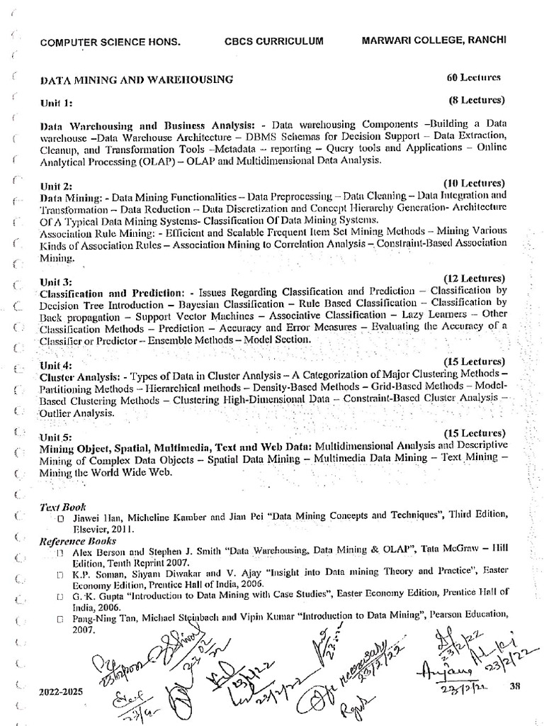 DSE-1 Data Mining and Warehousing | PDF