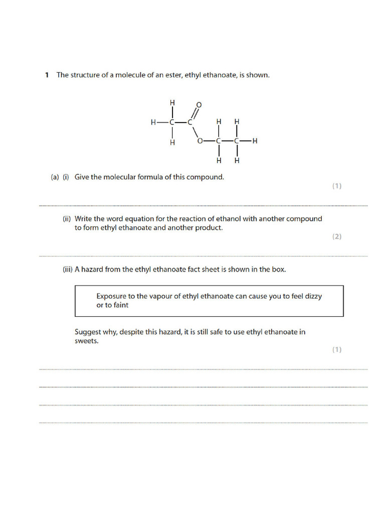 Alcohols - Carboxylic Acids 1 QP | PDF