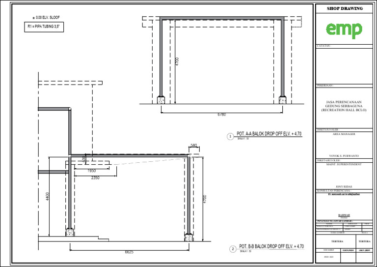Shop Drawing - Auditorium Lo 200225-Detail Tubing Dropoff 2 | PDF