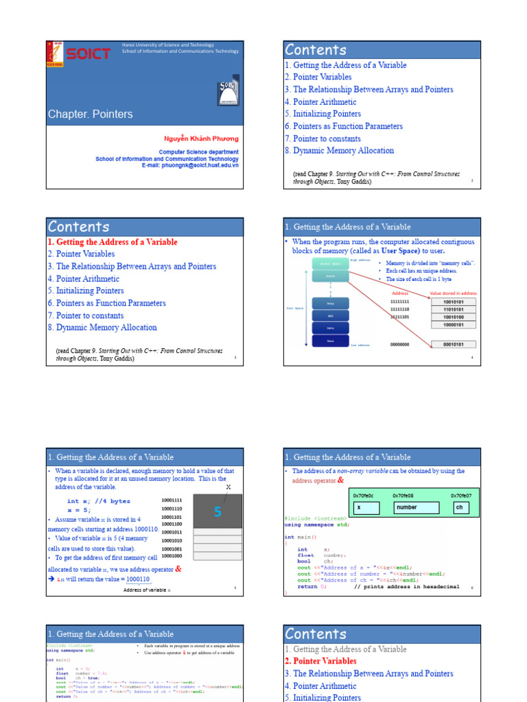 Pointers in C Programming - SOICT - Data Structures & Algorithms - IT3010E | PDF | Pointer ...
