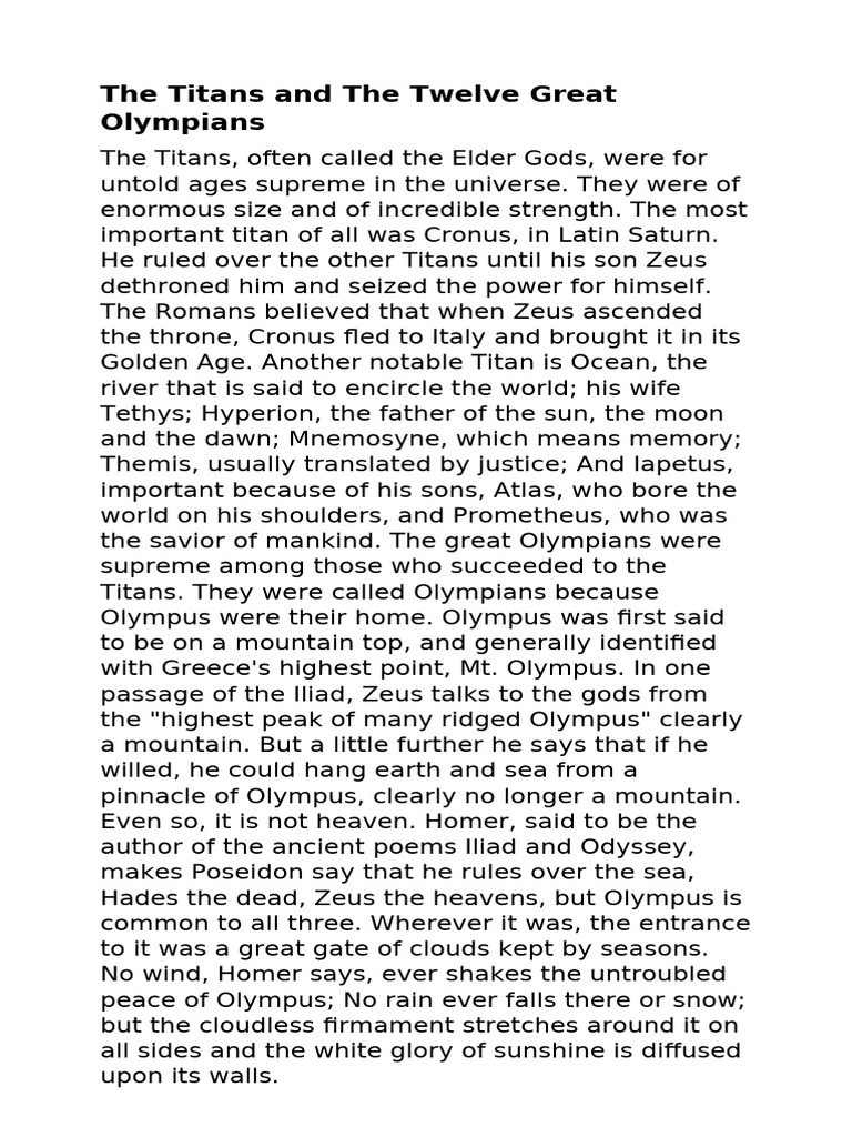 The-Titans-and-The-Twelve-Great-Olympians | PDF | Twelve Olympians ...