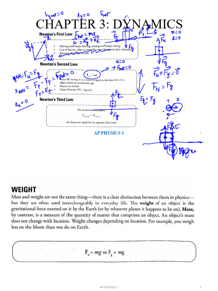 Physics 1 - Chapter 3 - Dynamics | PDF