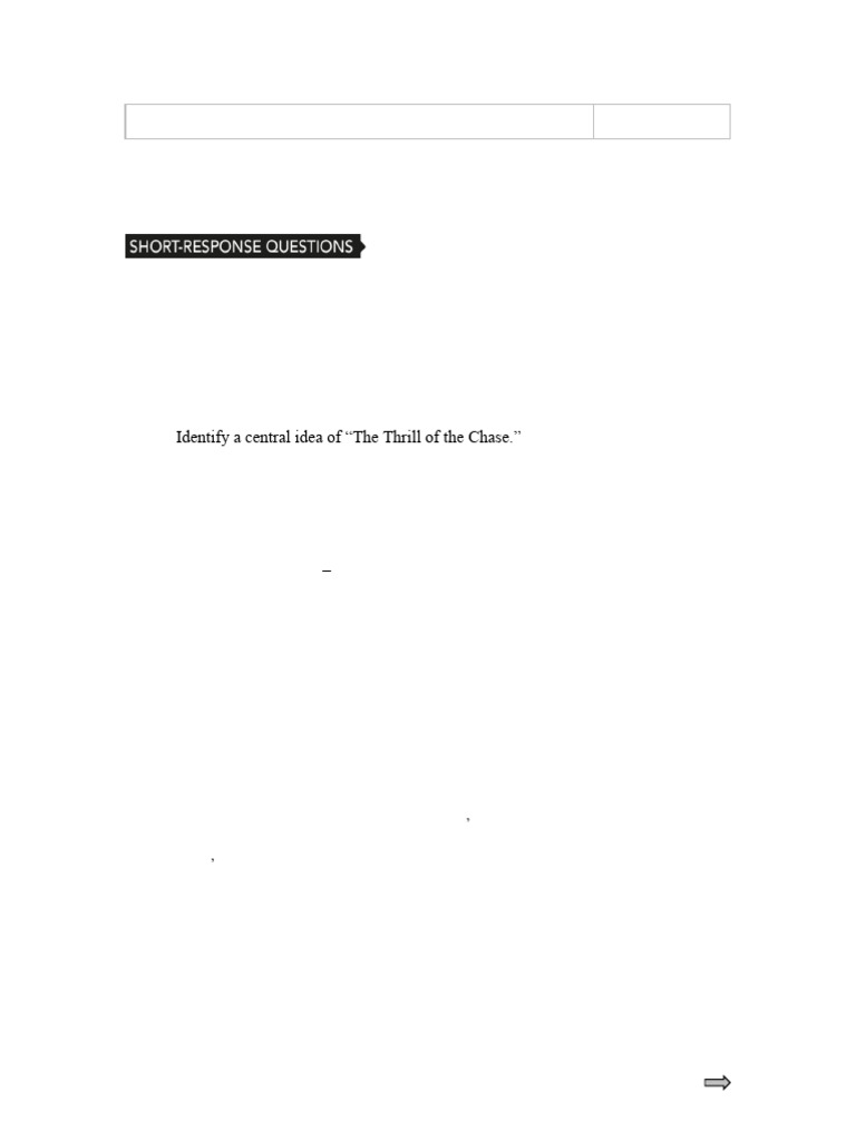 The Thrill of The Chase - First Read Extension Questions PDF | PDF ...