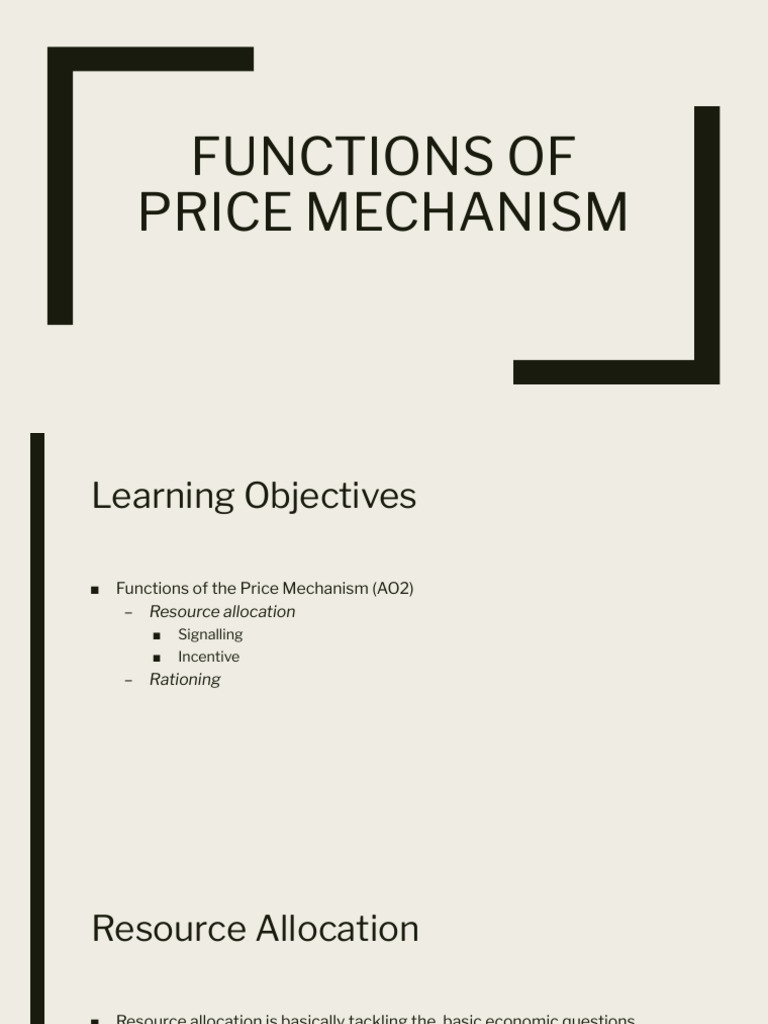 Functions of Price Mechanism | PDF | Demand | Market (Economics)