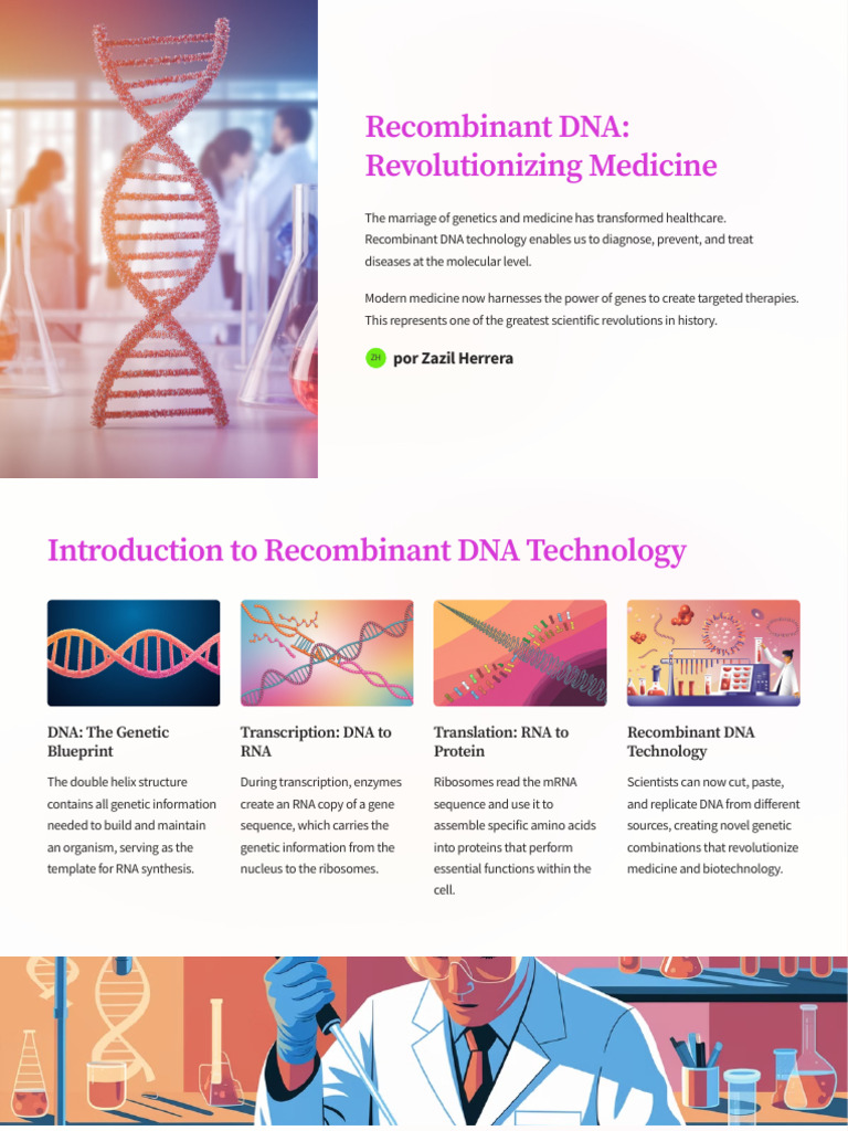 Recombinant DNA Revolutionizing Medicine | PDF | Molecular Cloning | Dna