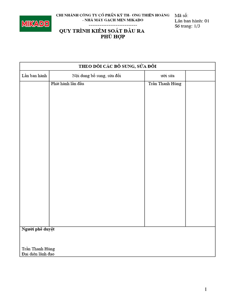 25. Q870- Quy trình kiểm soát đầu ra không phù hợp OQC | PDF