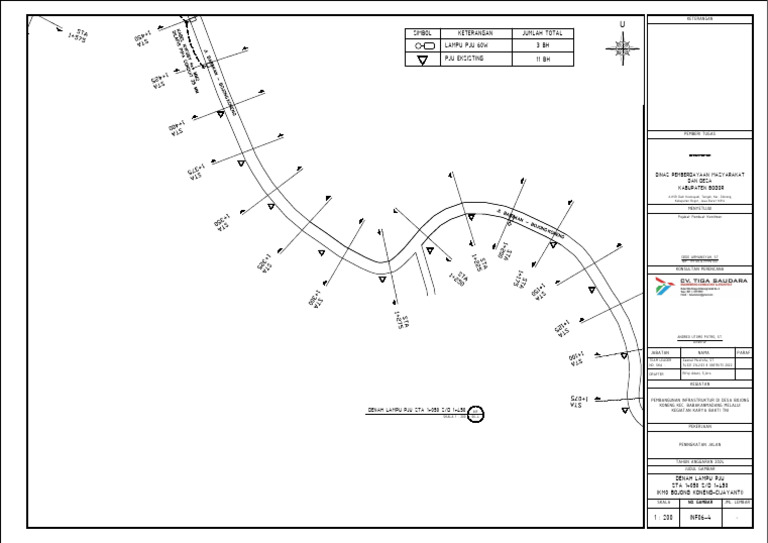 Keterangan Simbol Lampu Pju 60W Jumlah Total 3 BH Pju Eksisting 11 BH | PDF