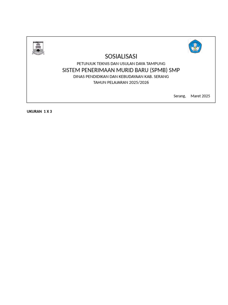 Spanduk SPMB SMP 2025/2026 | PDF