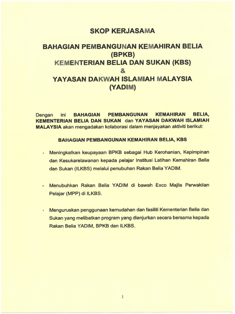 Certificate of Collaboration (Coc) Yadim & BPKB KBS | PDF