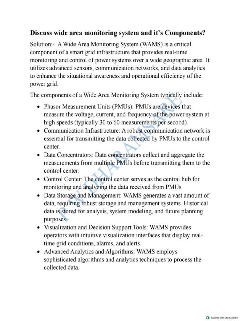 2) Wide Area Monitoring System and It's Components | PDF