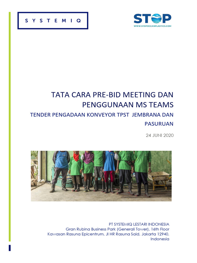 Tata Cara Pre-Bid Meeting via MS Teams | PDF