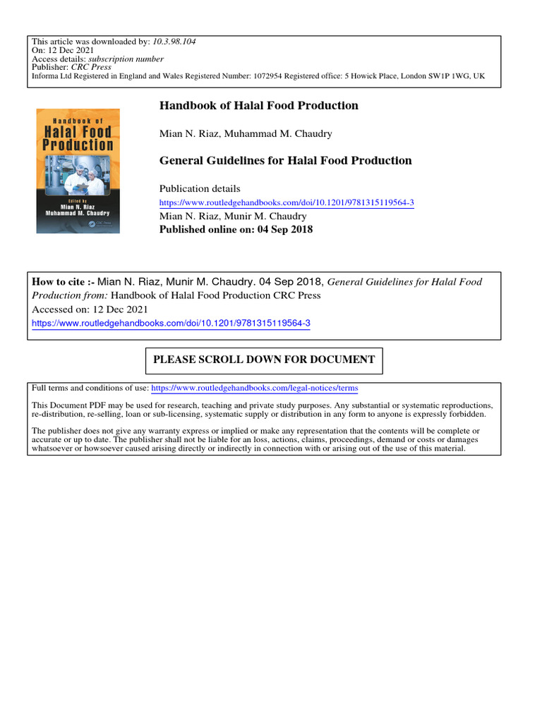 Halal Food Production Guidelines | PDF | Gelatin | Animal Slaughter