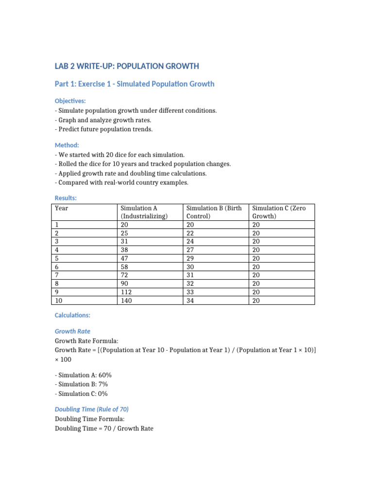 ENVR Lab2 Population Growth Report | PDF