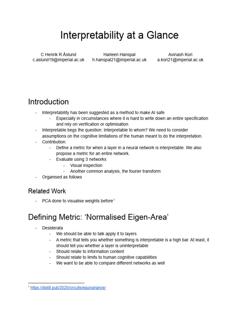 Interpretabilty at A Glance | PDF | Eigenvalues And Eigenvectors ...