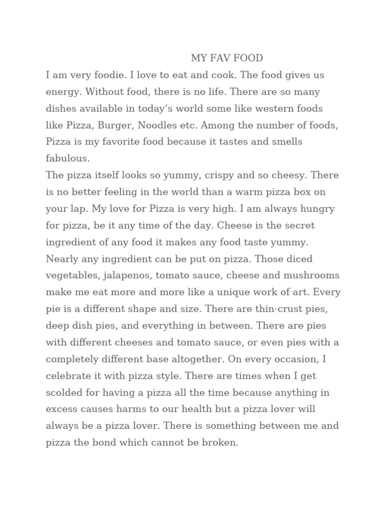 MY FAV FOOD essay | PDF