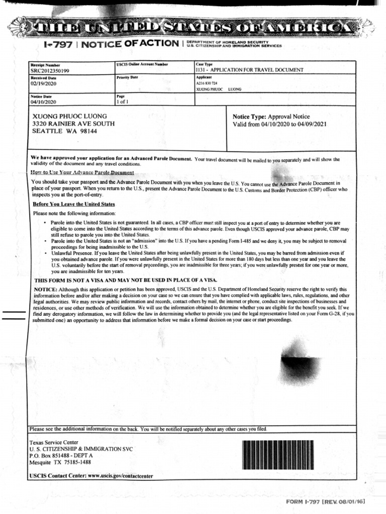 I 797 Notices | PDF