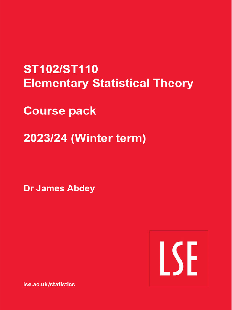 Elementary Statistical Theory Course Pack | PDF | Probability ...