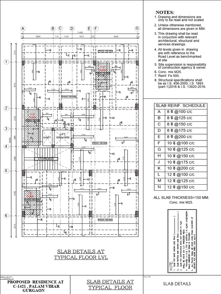C-1421 Slab Details at Typical Floor | PDF