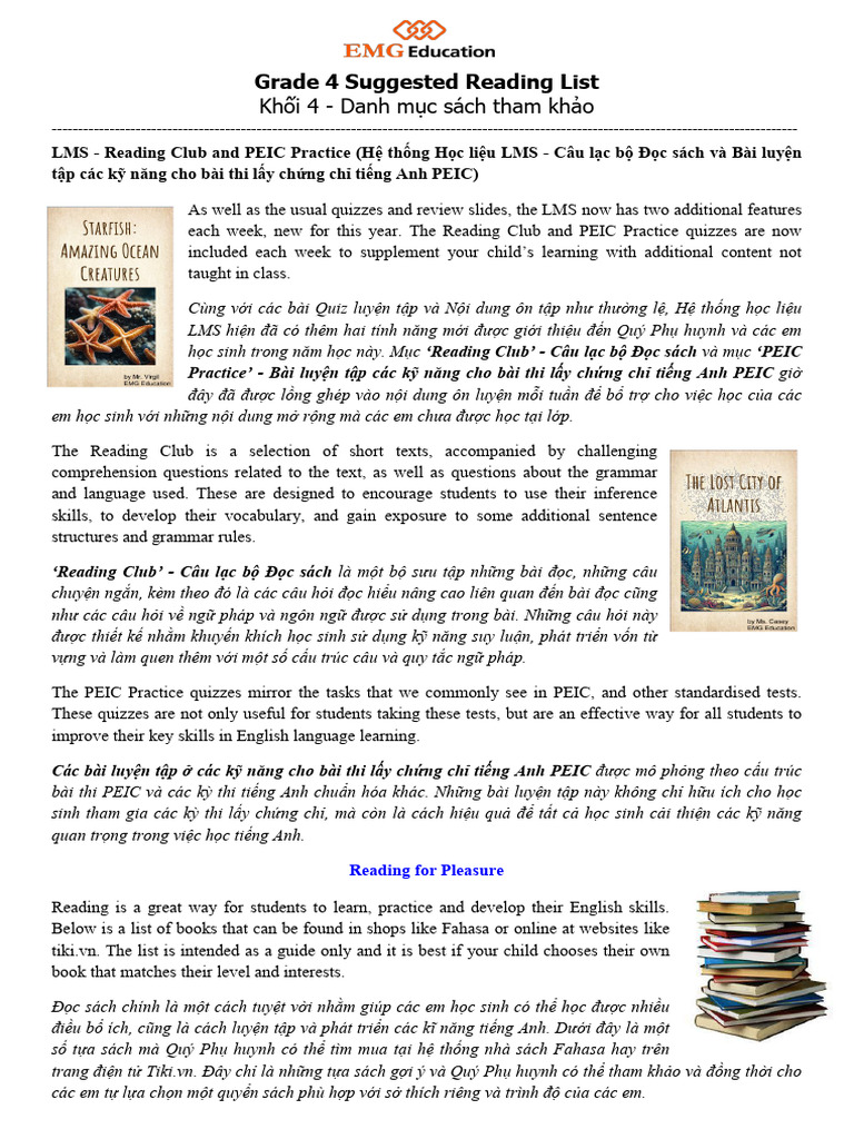 Grade 4 Suggested Lists 2024-2025 | PDF