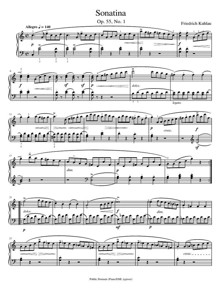 Kuhlau Sonatina Op. 55 No. 1 PDF | PDF