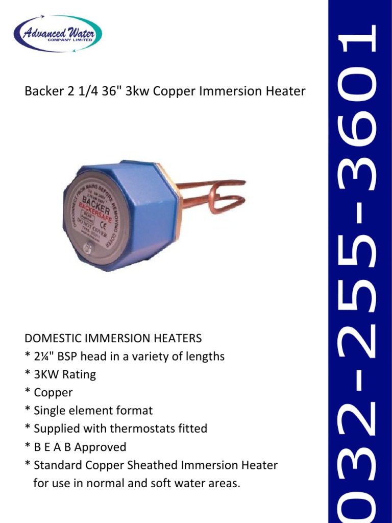 36 Inch Copper Immersion Heater | PDF