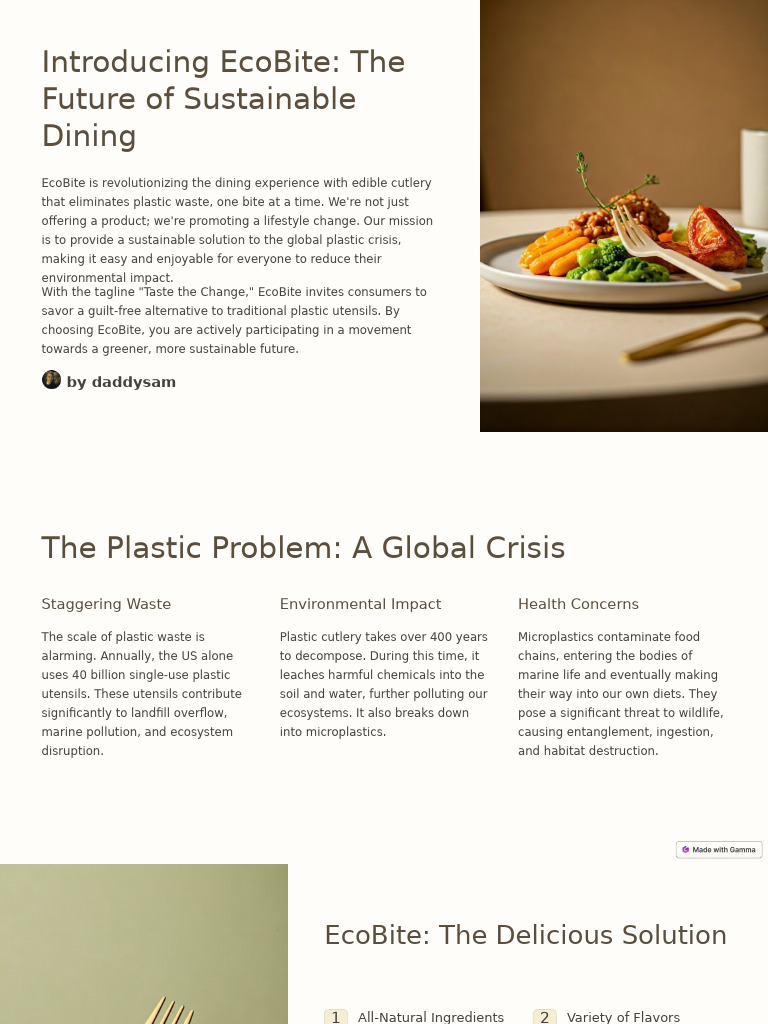 EcoBite: Edible Cutlery Revolution | PDF | Plastic | Sustainability