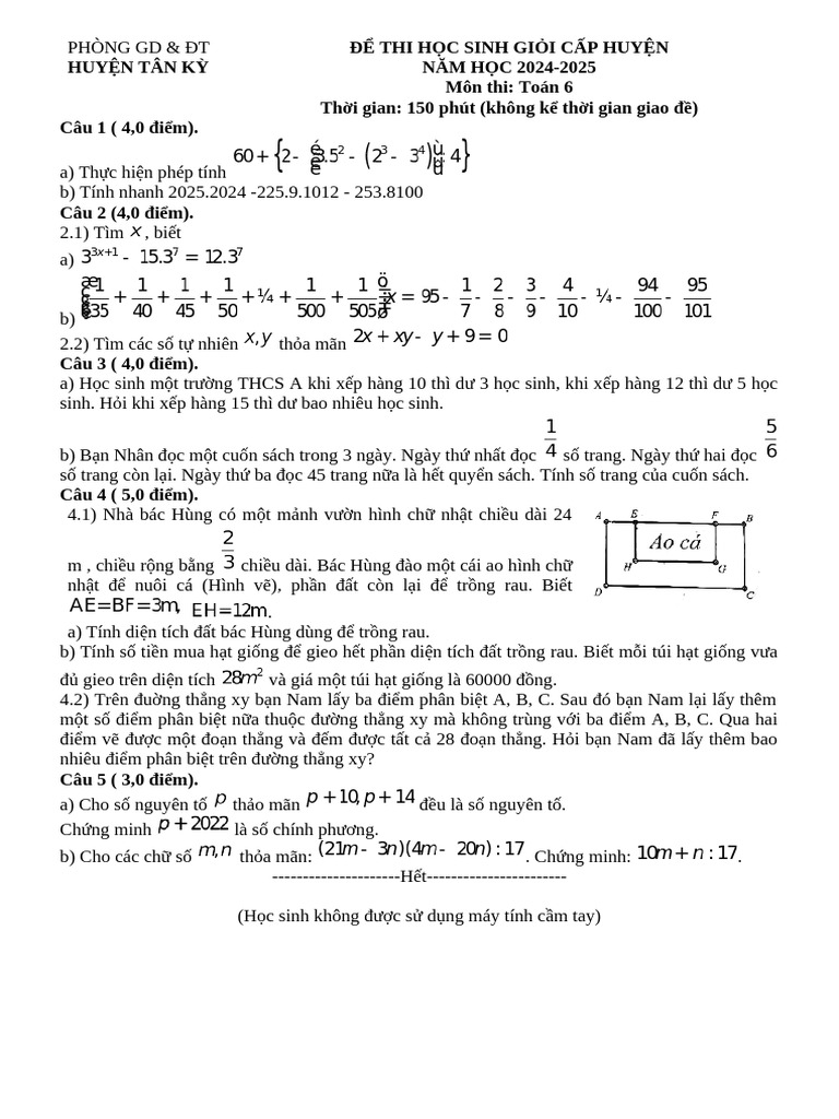 DE THI HSG TOAN 6-7-8 TÂN KÌ 2025 | PDF