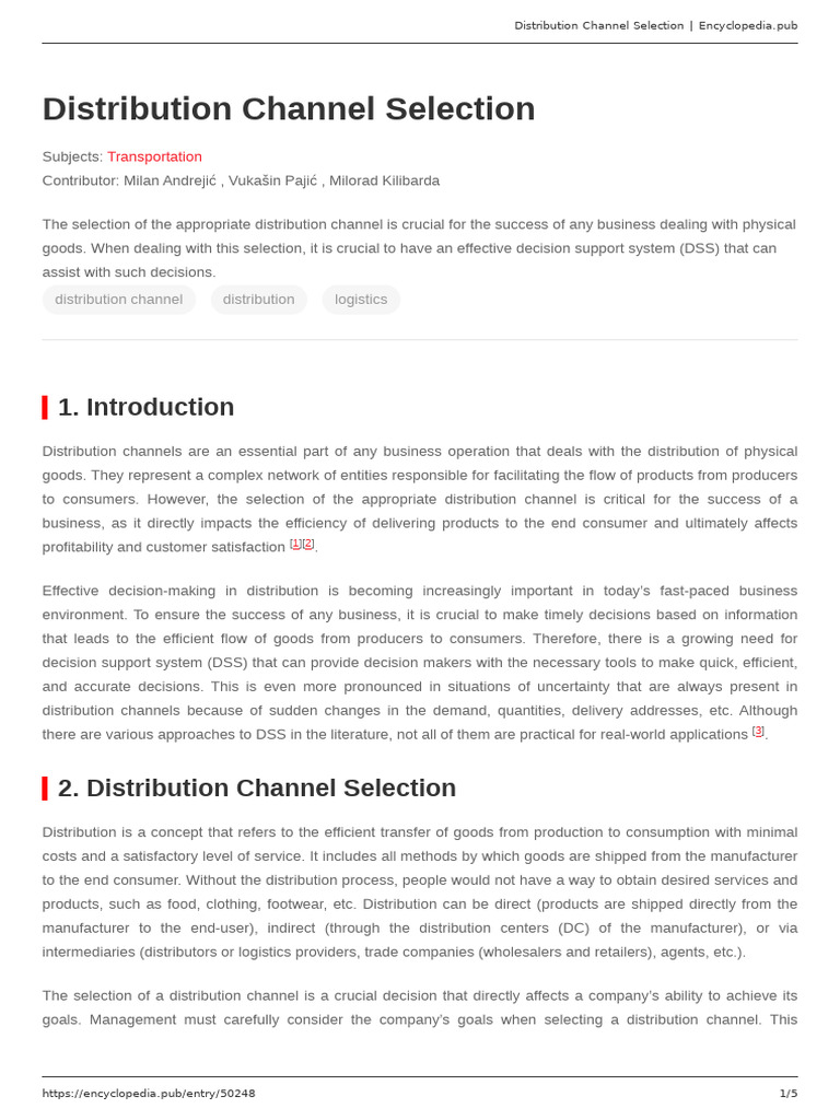 distribution-channel-selection-2 | PDF | Business Economics | Business Process