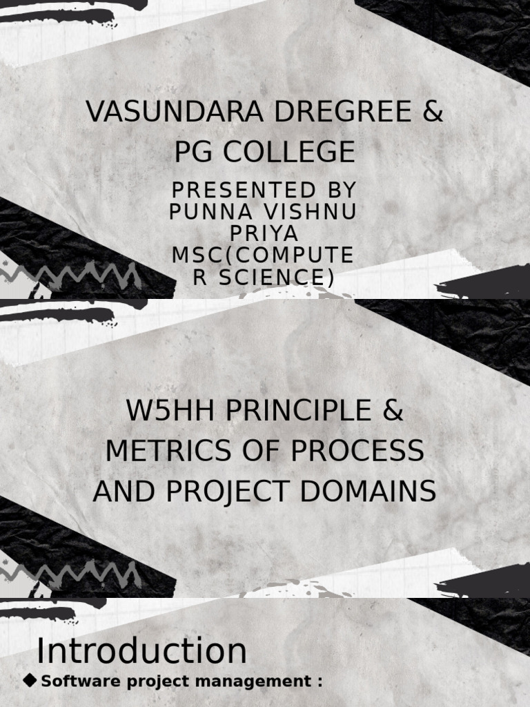 W5HH Principle & Metrics of Process and Project Domains_SE | PDF ...