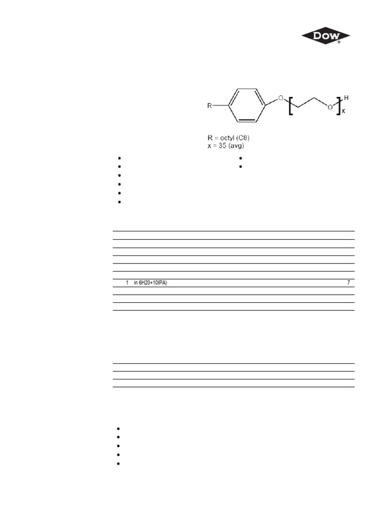 119 01889 01 Triton x405 70 Surfactant Tds | PDF | Emulsion | Surfactant