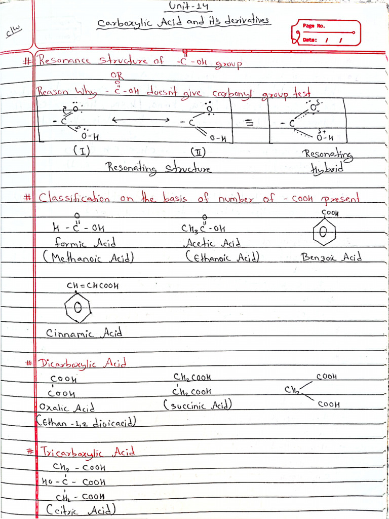 Carboxylic Acid Class 12 Chemistry Notes | PDF