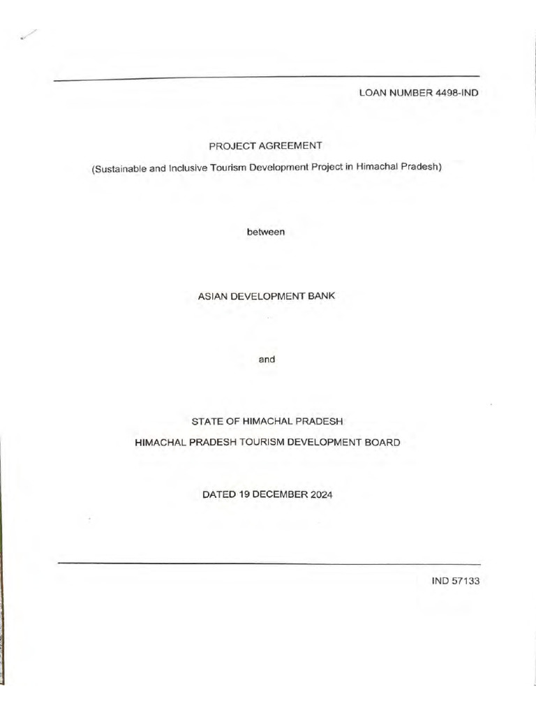 Himachal Pradesh Tourism Project Agreement | PDF | Audit | Asian ...