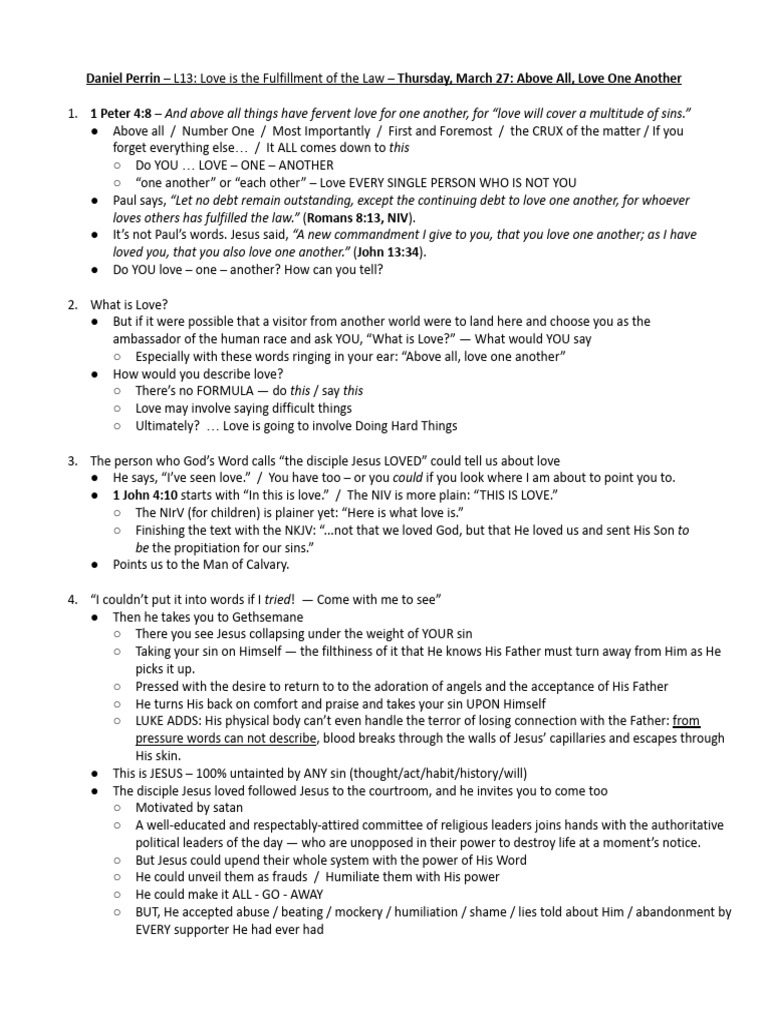 Daniel-Perrin-2025-Q1-L13-Above-All-Love-One-Another | PDF | Jesus ...