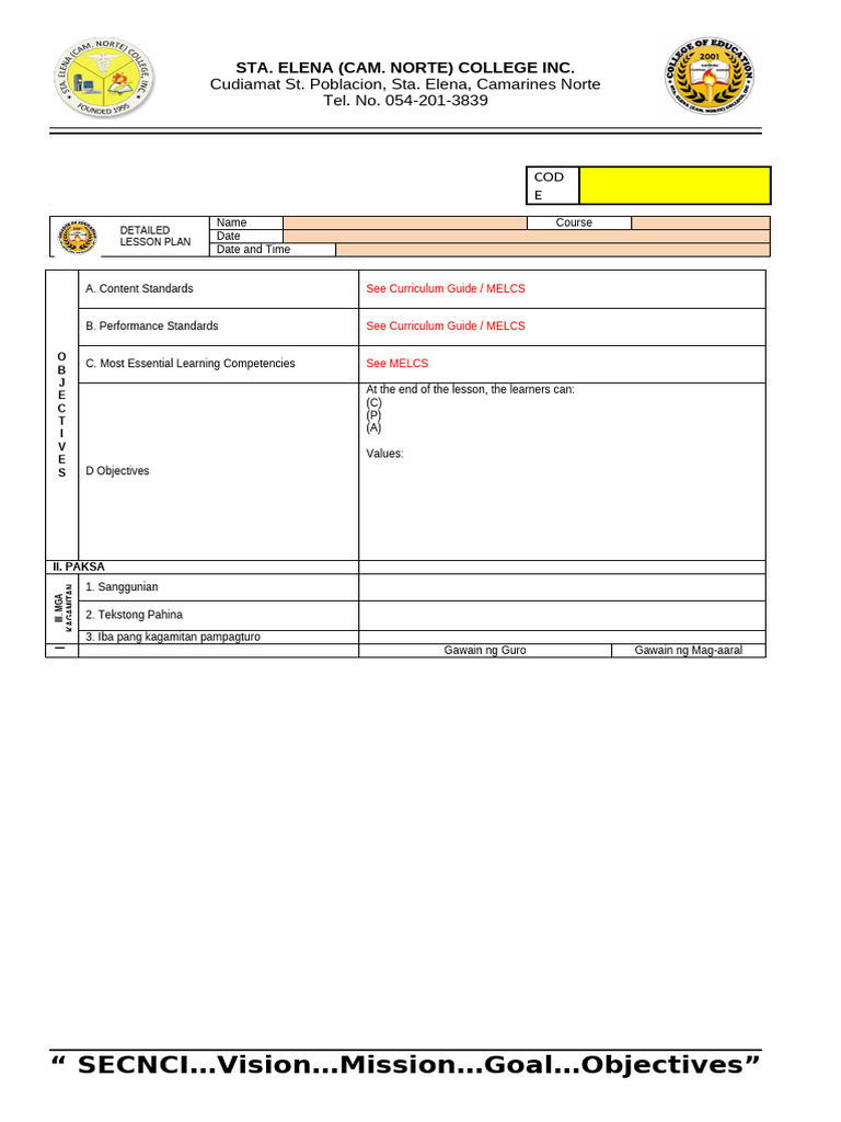 TLE Lesson Plan Format 4as | PDF | Lesson Plan | Teaching