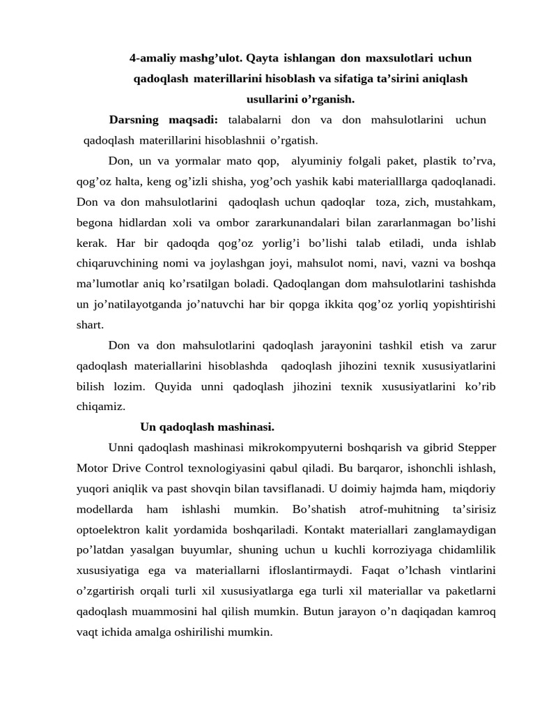 4-Amaliy Mashg'ulot | PDF