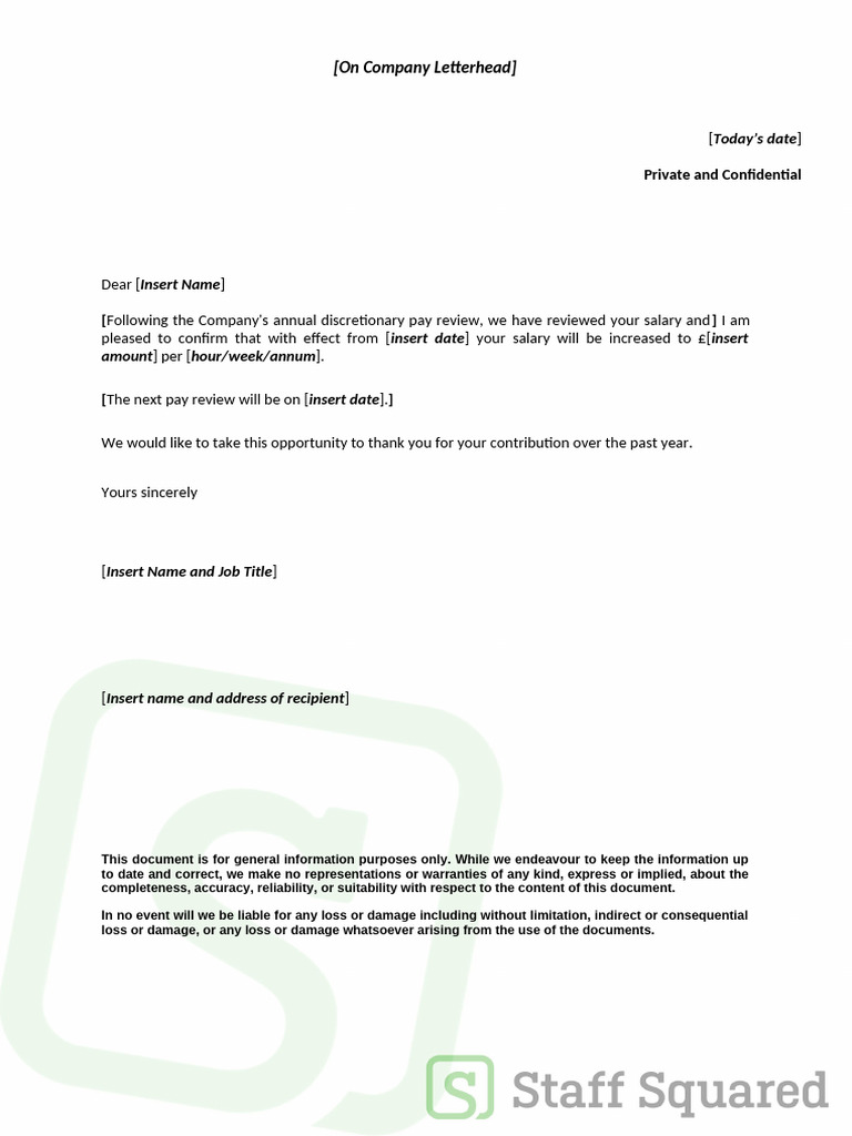 Salary Review Letter With Pay Increase | PDF