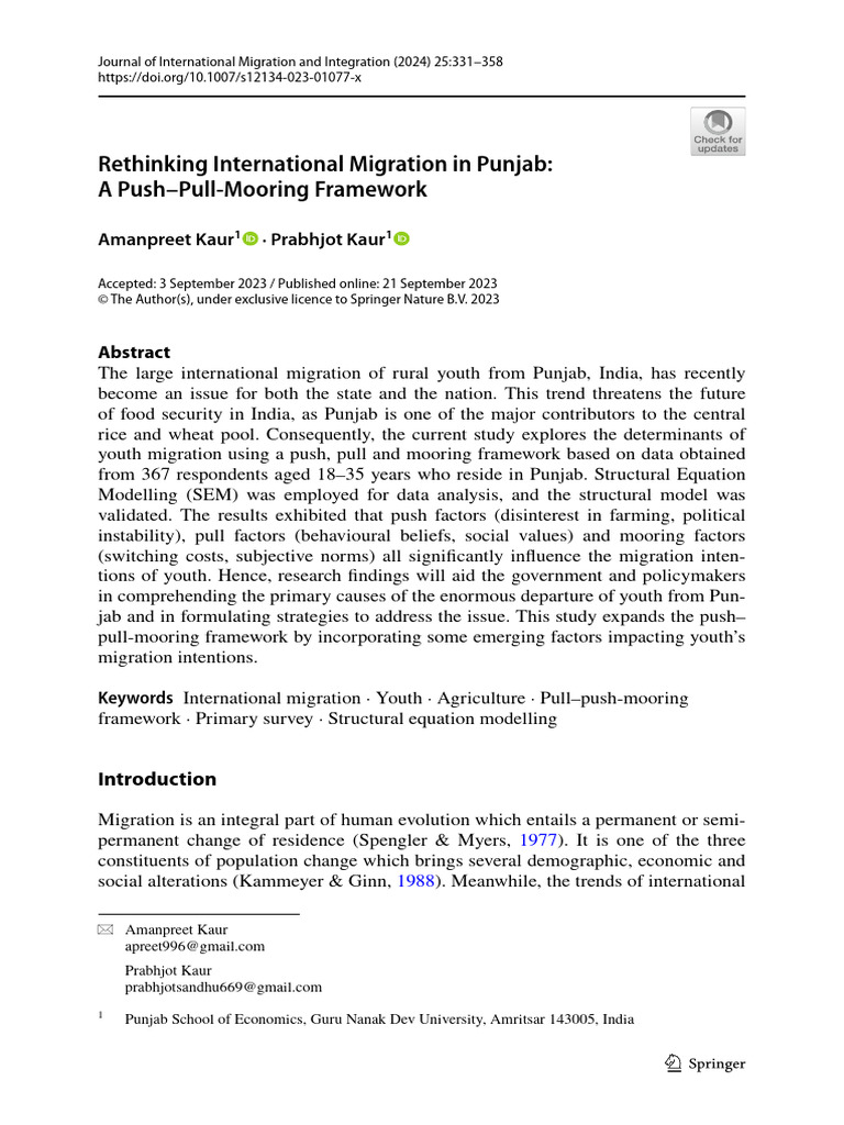 Rethinking Migration in Punjab | PDF | Human Migration | Survey Methodology