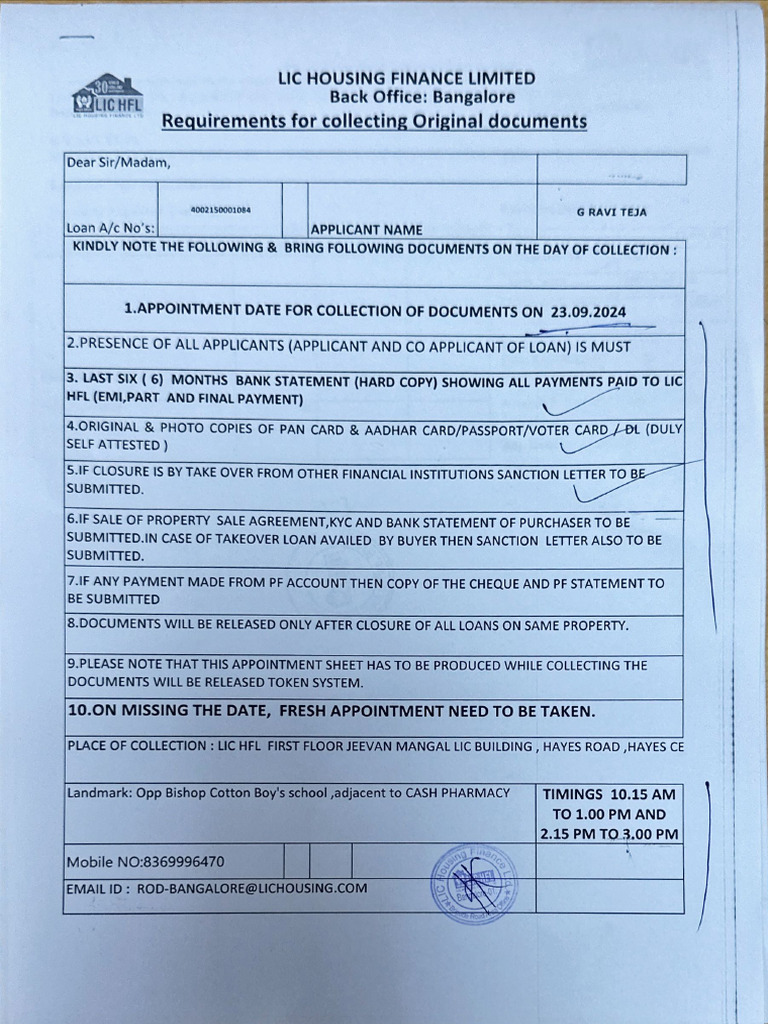 Original Collection Receipt | PDF