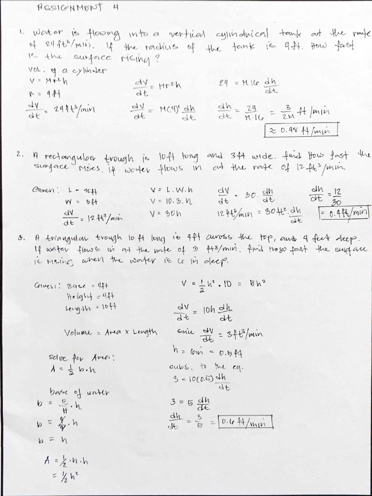 Time Rates Calculus Assignment | PDF