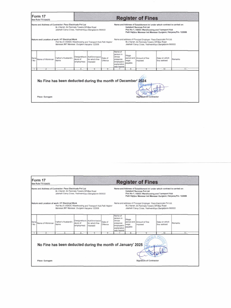 Register of fines | PDF