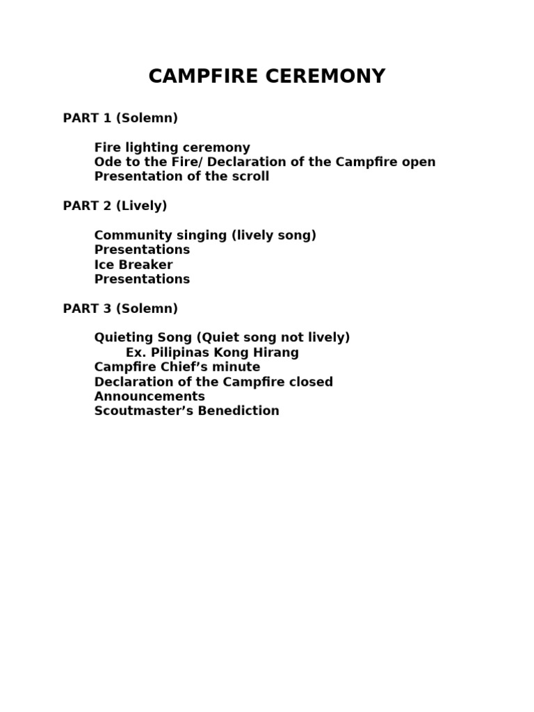Campfire Ceremony New | PDF