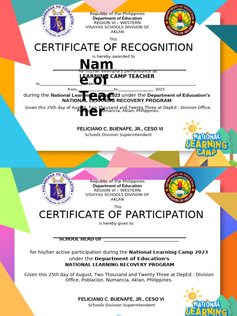 NLC Certificates Word Format | PDF | Education Theory | Intelligence