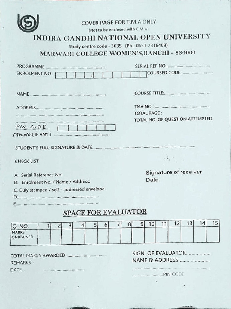 TMA Cover Page | PDF