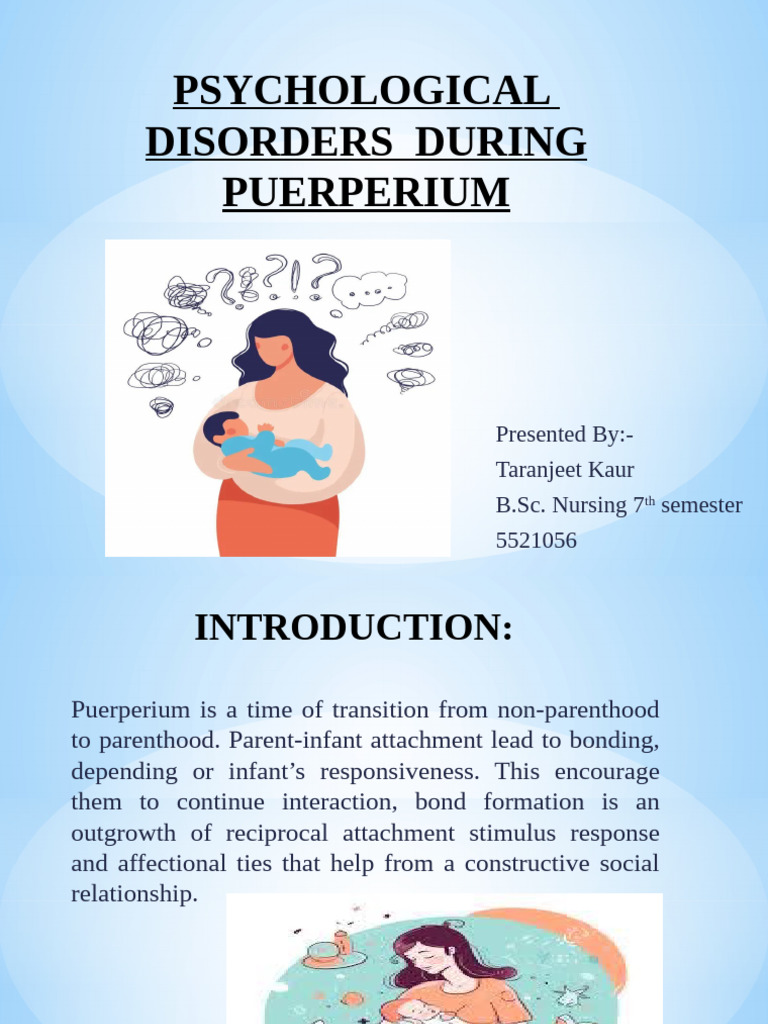 Psychological Disorders During Puerperium | PDF | Postpartum Depression ...