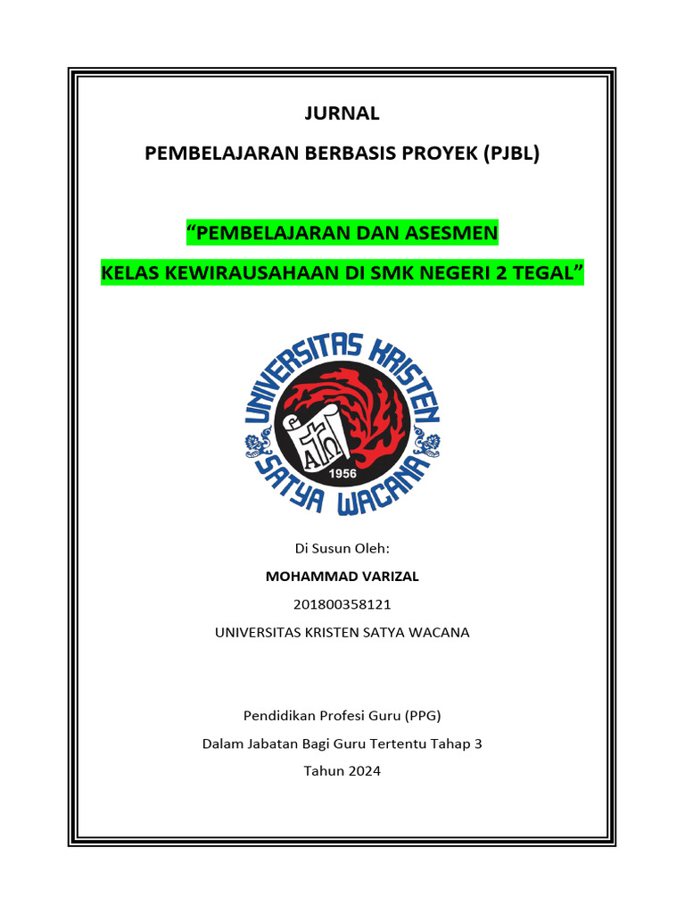 PEMBELAJARAN BERBASIS PROYEK (PJBL) | PDF