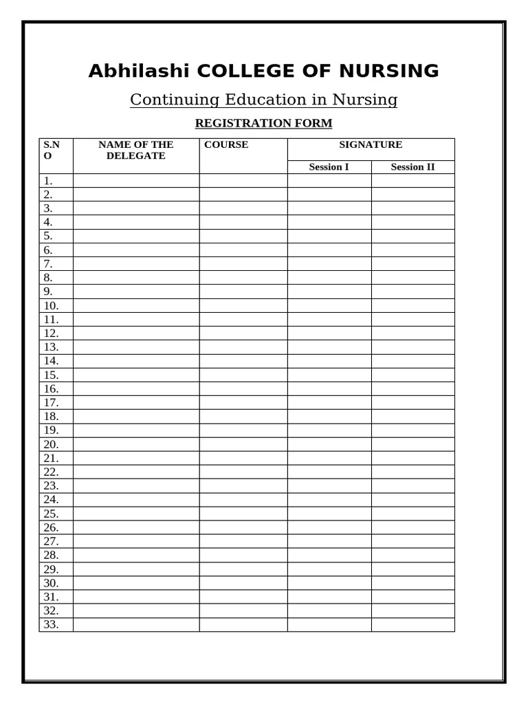 Nursing Continuing Education Registration | PDF