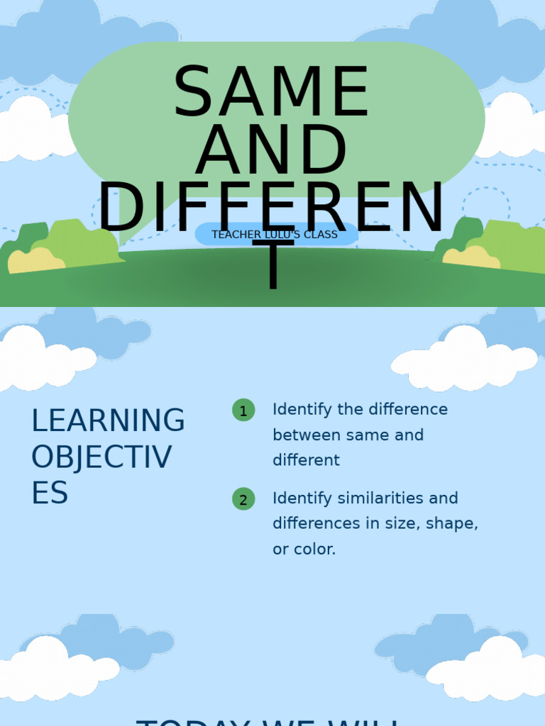 Same vs. Different: Classroom Guide | PDF