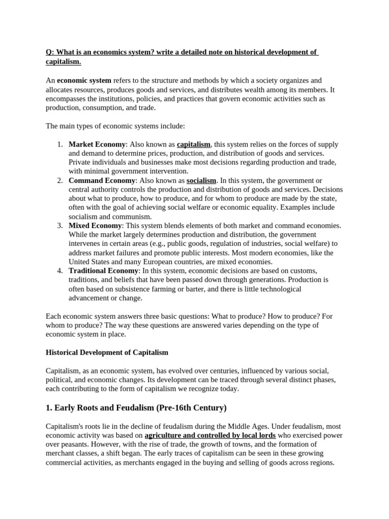 Historical Development of Capitalism | PDF | Capitalism | Economic System
