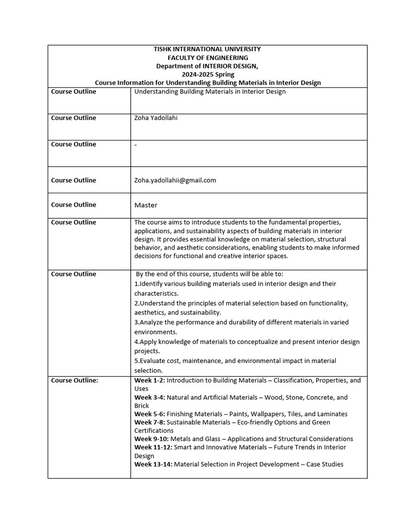 Course Proposal Material | PDF | Building Materials | Design